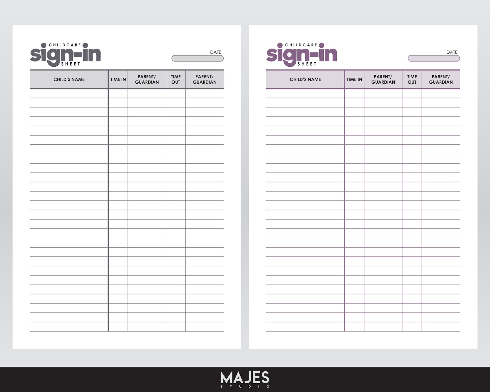 Childcare Sign In Daycare Sign In Sign in Template Sign in - Etsy