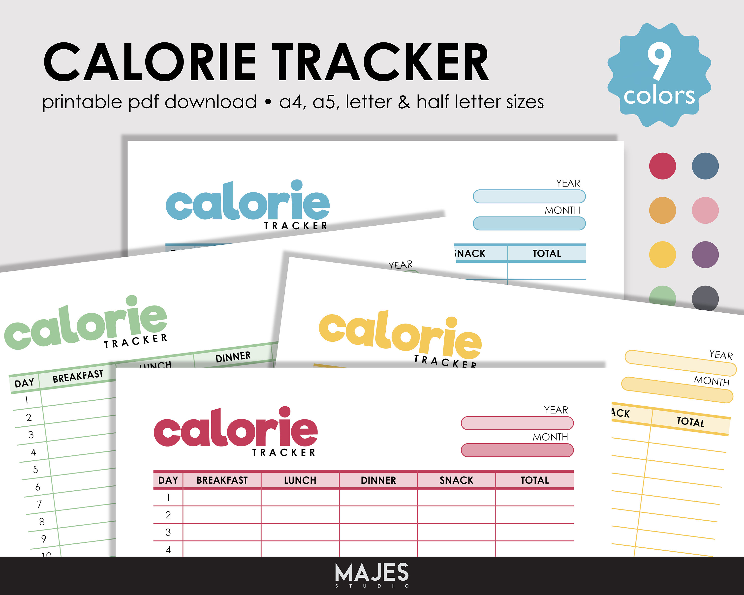 Calorie Tracker Calorie Chart Slimming World Calorie - Etsy