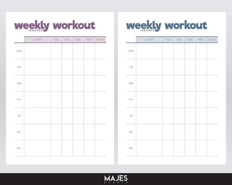 Weekly Workout Plan Fitness Planner Workout Planner Weekly - Etsy
