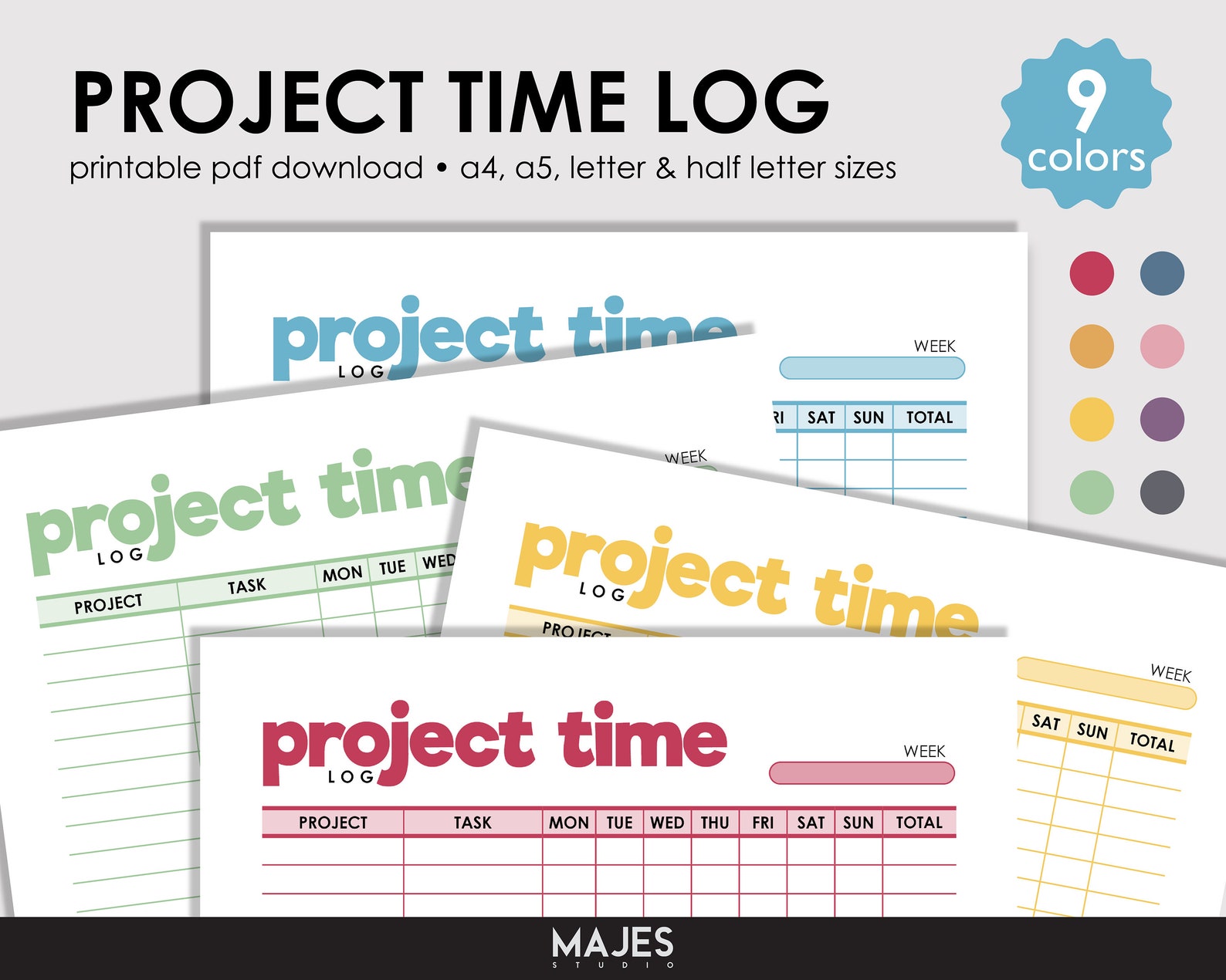 Project Time Log, Timesheet Template, Hours Worked, Time Tracking ...