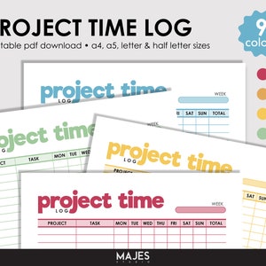 Project Time Log, Timesheet Template, Hours Worked, Time Tracking ...
