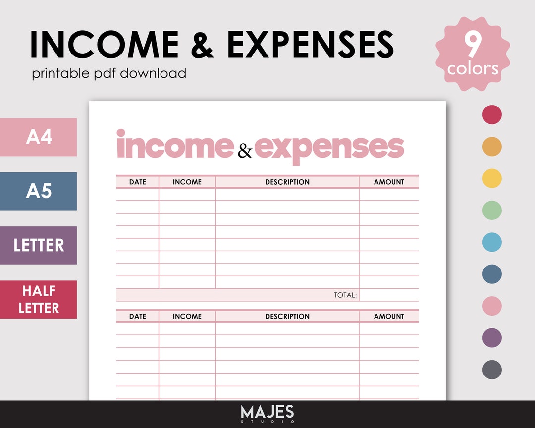 Income Expense, Income and Expense, Expense Log, Expense Planner ...