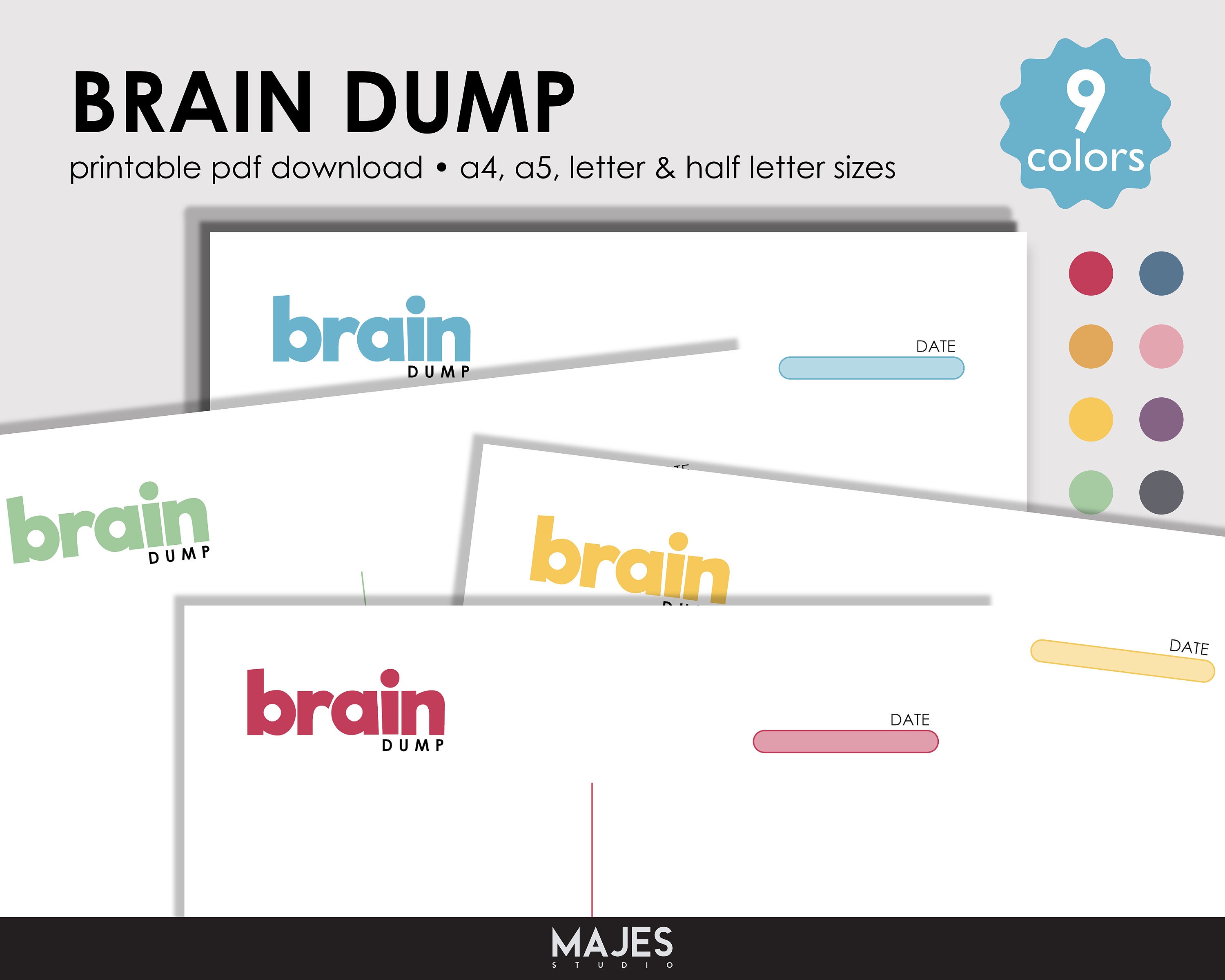 Brain Dump Printable, Brain Dump Notepad, Brain Dump Journal, Brain ...