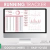 SIMPLE Digital Running Log Template for Google Sheets - Pink, Running ...