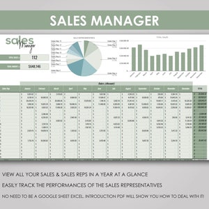 Salesperson Tracker, Sales Rep Tracker, Sales Rep Template, Sales ...