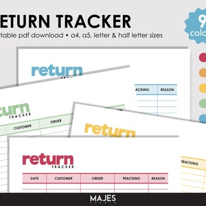 Return Tracking, Item Return Tracker, Keep Track of Return, Tracker ...