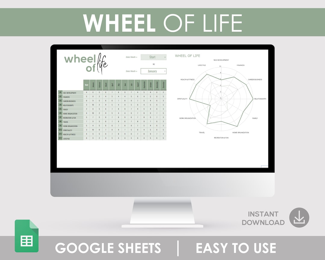 Balance Life Planner, Goal Setting Planner Personal Growth Google Doc ...