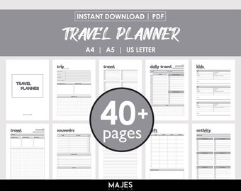 Travel Organizer A5, Planner and Journal, Trip Itinerary Plan, Family ...
