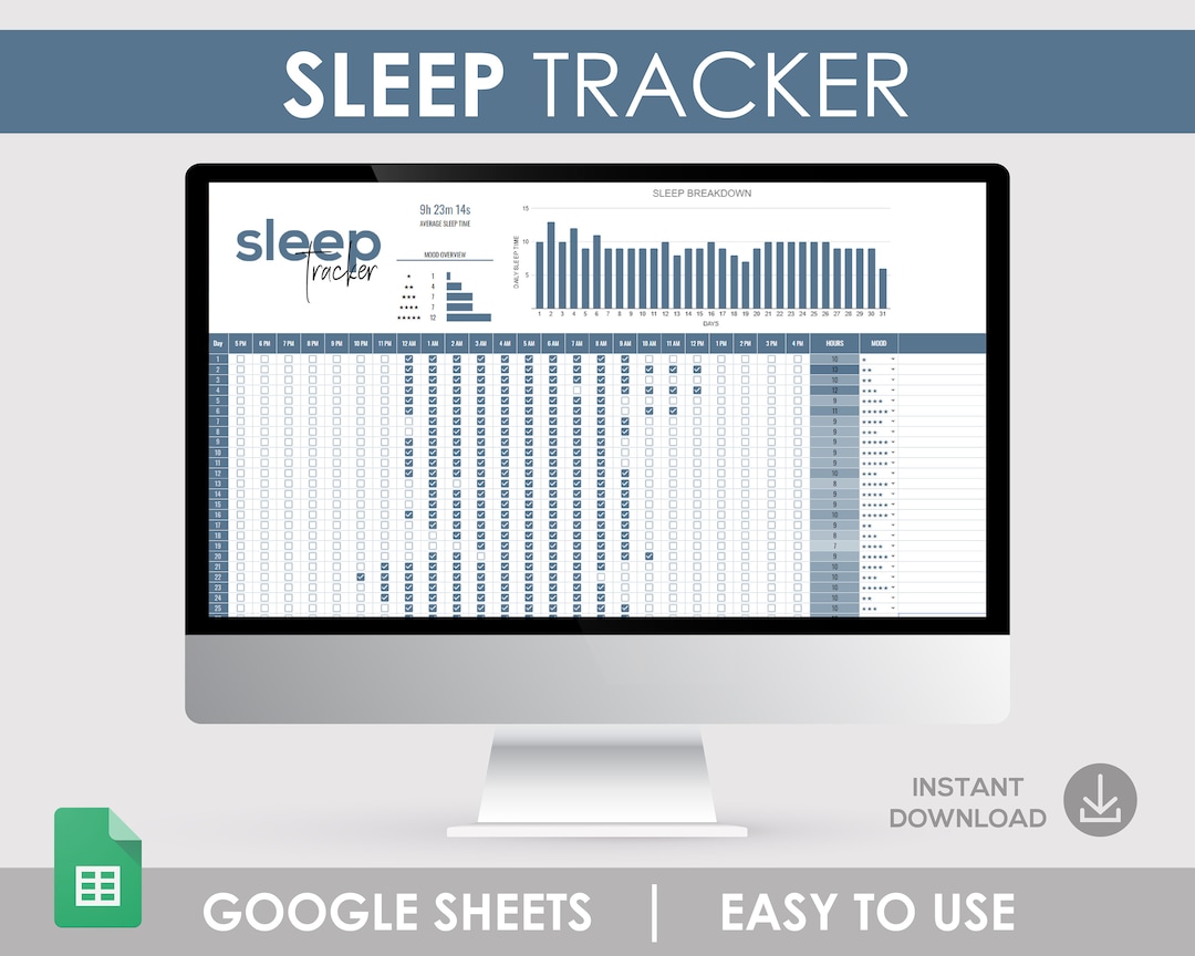 Sleep Tracker Sheet: Google Sleep Log | Digital Sleep Diary | Rest ...