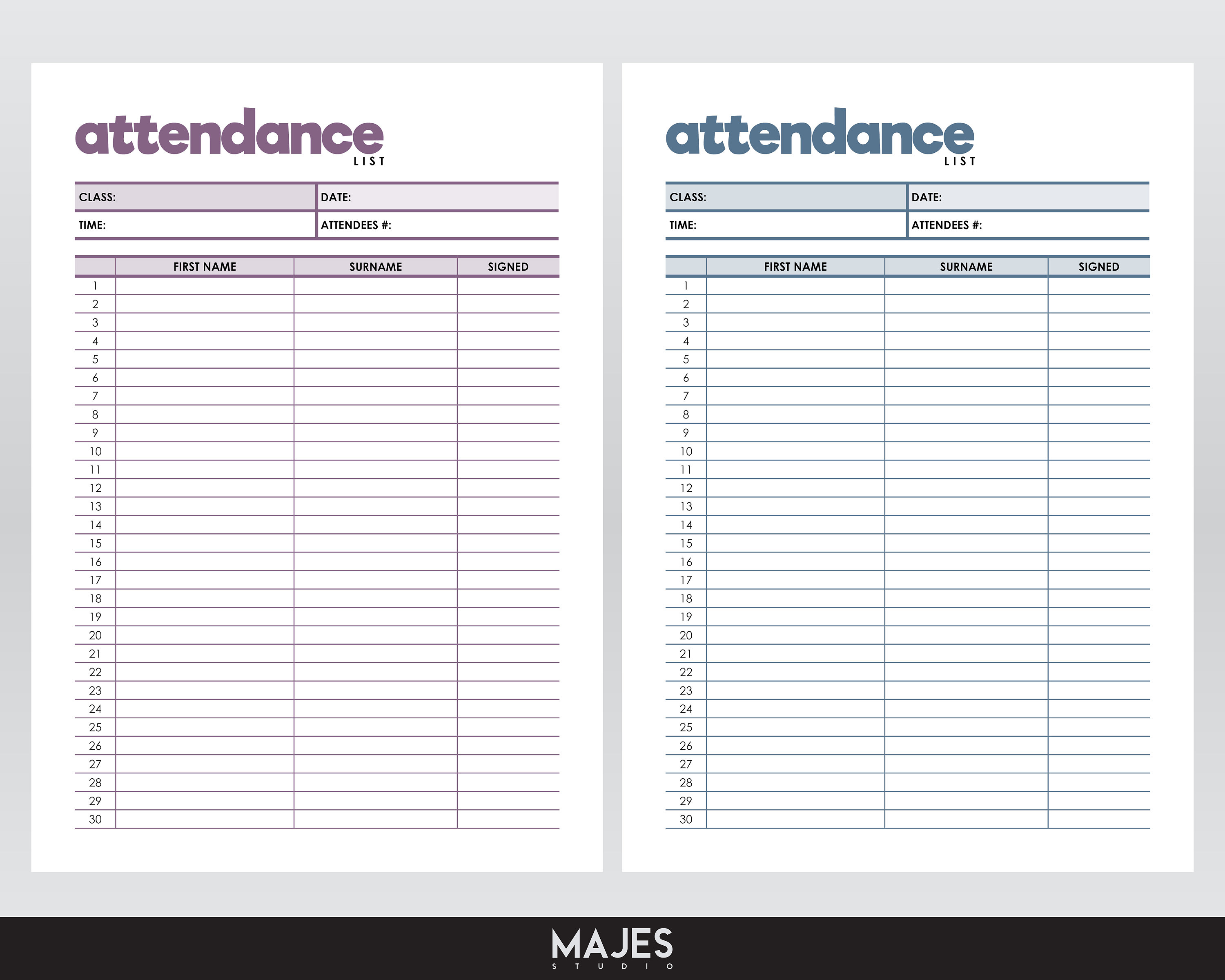 Attendance Record Attendance Log Attendance Sheet - Etsy
