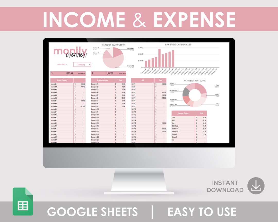 Income and Expense Tracker Business Tracker, Google Sheets, Spreadsheet ...