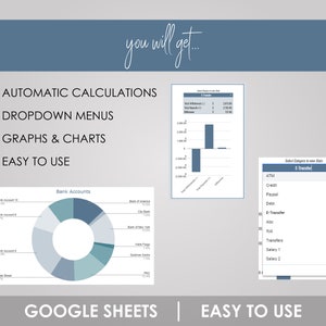 Bank Account Tracker: Google Sheet Finance Organizer | Expense ...