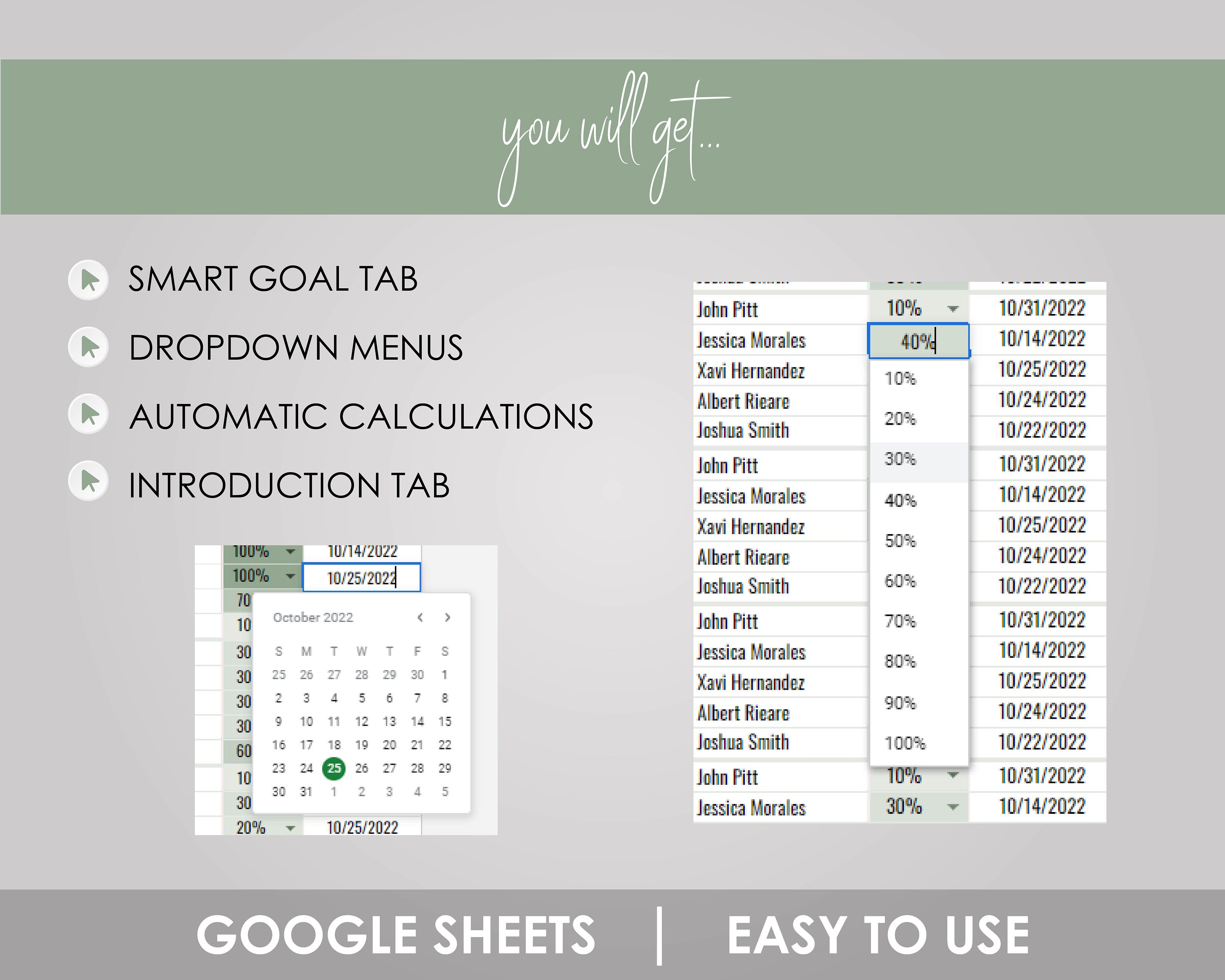 SMART Goal Setting, Goal Planner, Goal Workbook, Goal Tracker, Wheel of ...