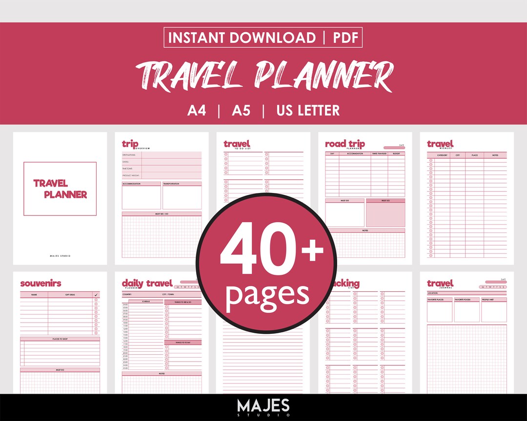 Reiseplanung PDF: Ultimatives Reise-Organizer-Bundle | A4, A5, US ...