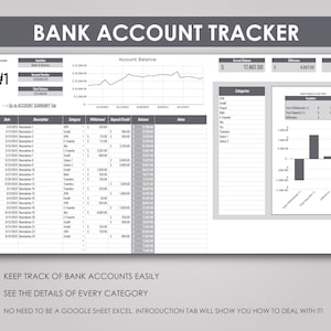 Finance Spreadsheet: Bank Account Log , Budget Tracker in Google Sheet ...