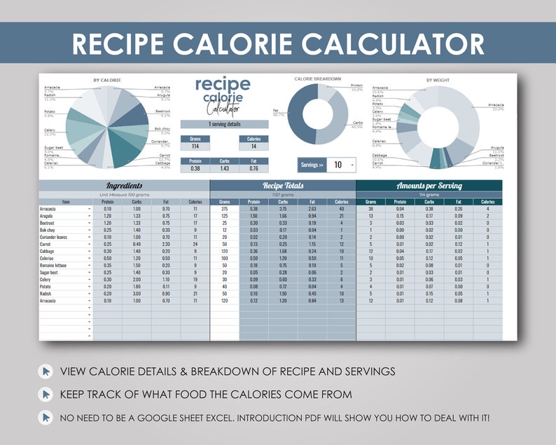 Calorie Counter Sheet: Nutrition Analysis & Macro Calculator | Google ...