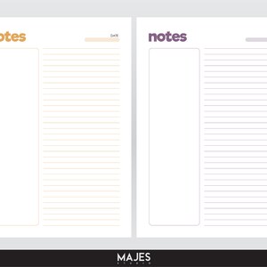 Notes Page Printable, Lined Notes, Writing Paper, Note Template, Note ...