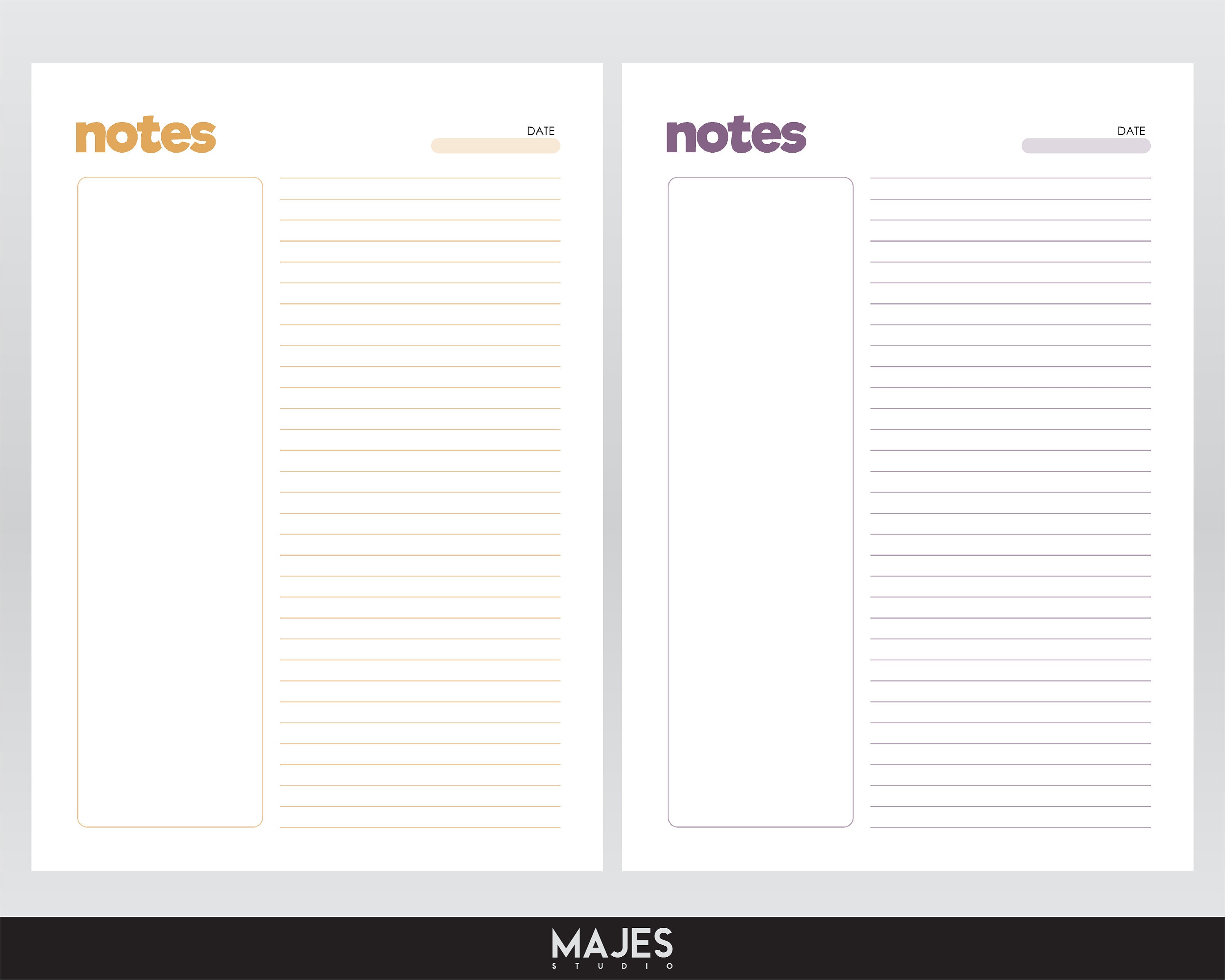 Notes Page Printable Lined Notes Writing Paper Note - Etsy