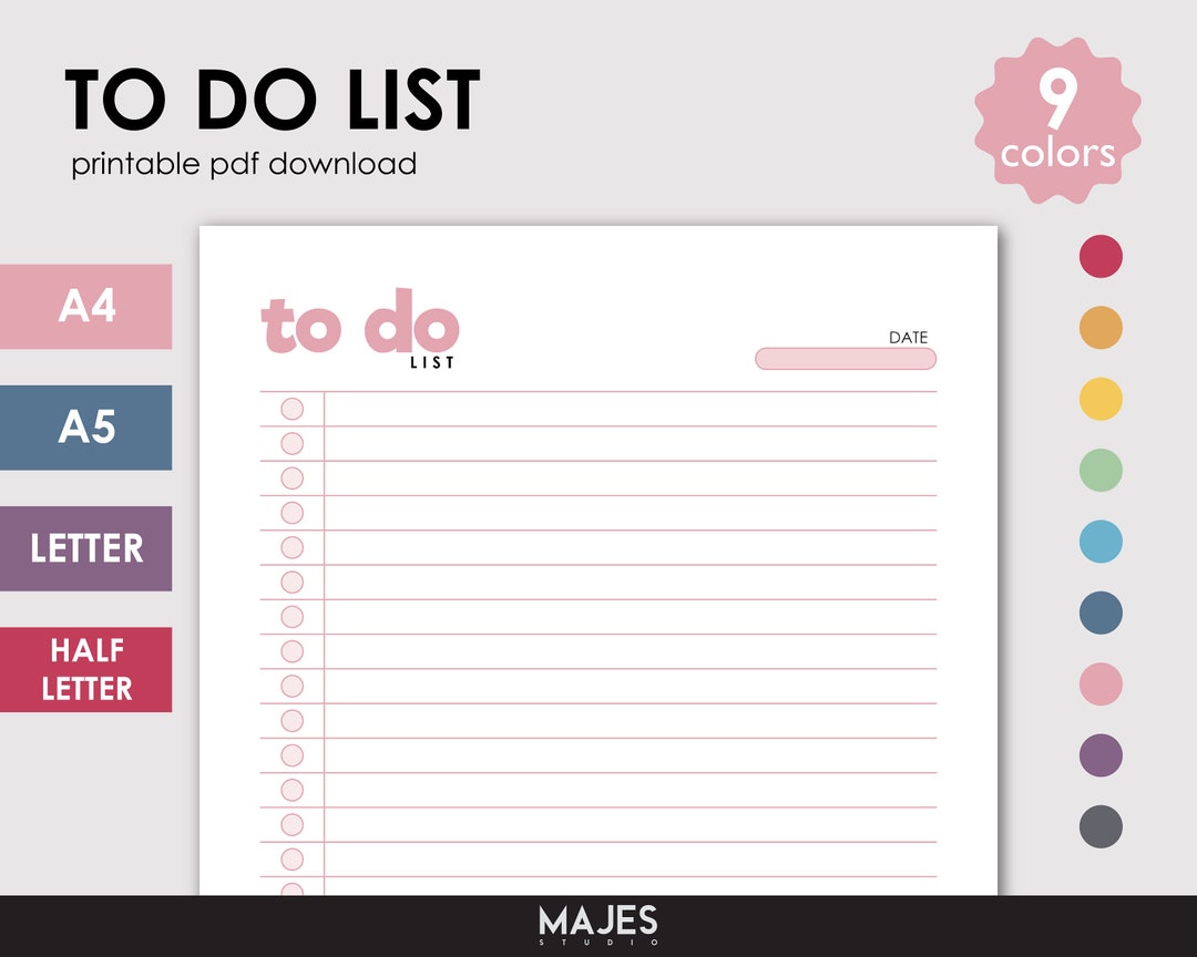 To Do Liste, To Do Liste Bundle, Printable To Do, Digital To Do Liste ...