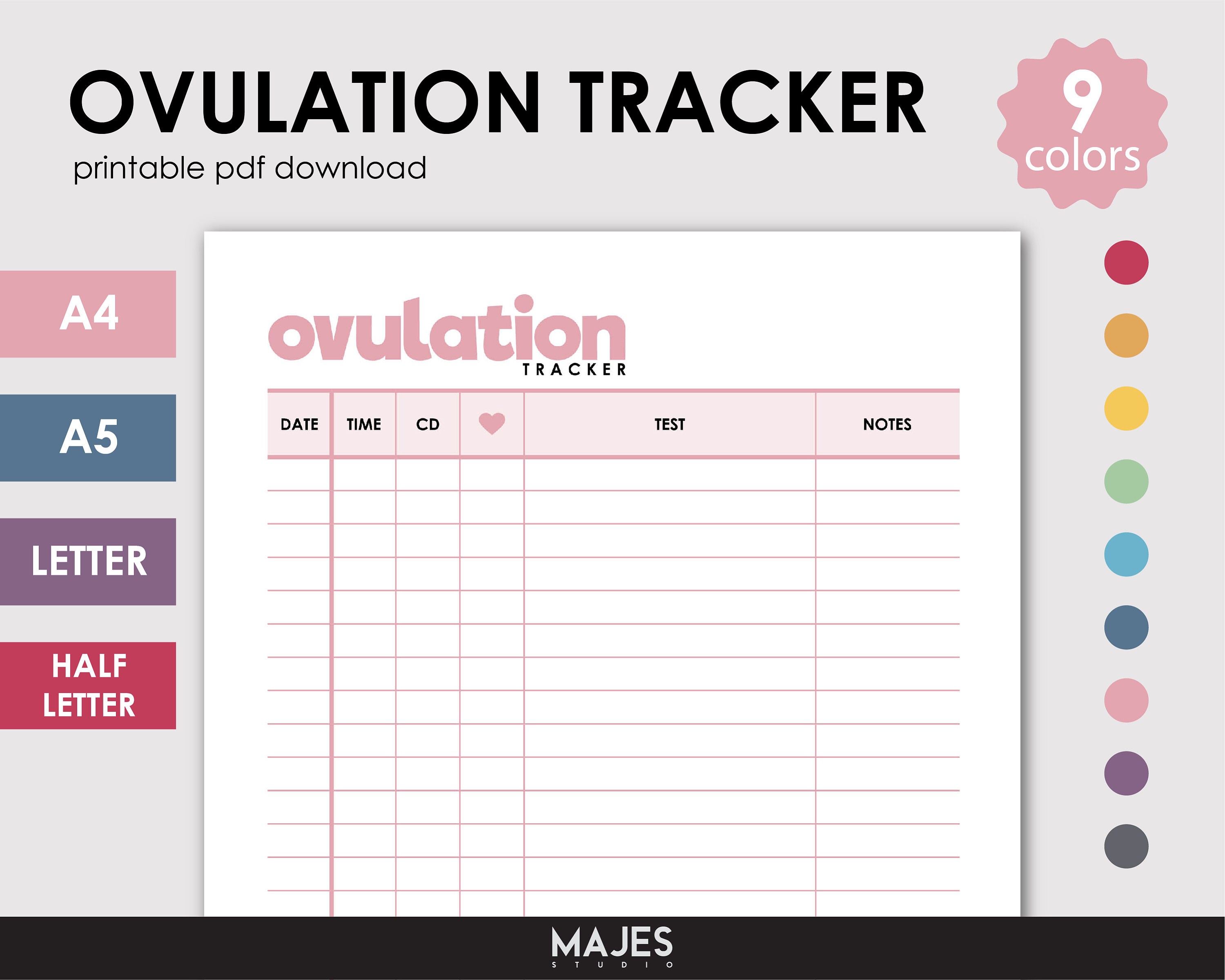 Ovulation Tracker Printable, Period & Pregnancy Planner (digital ...