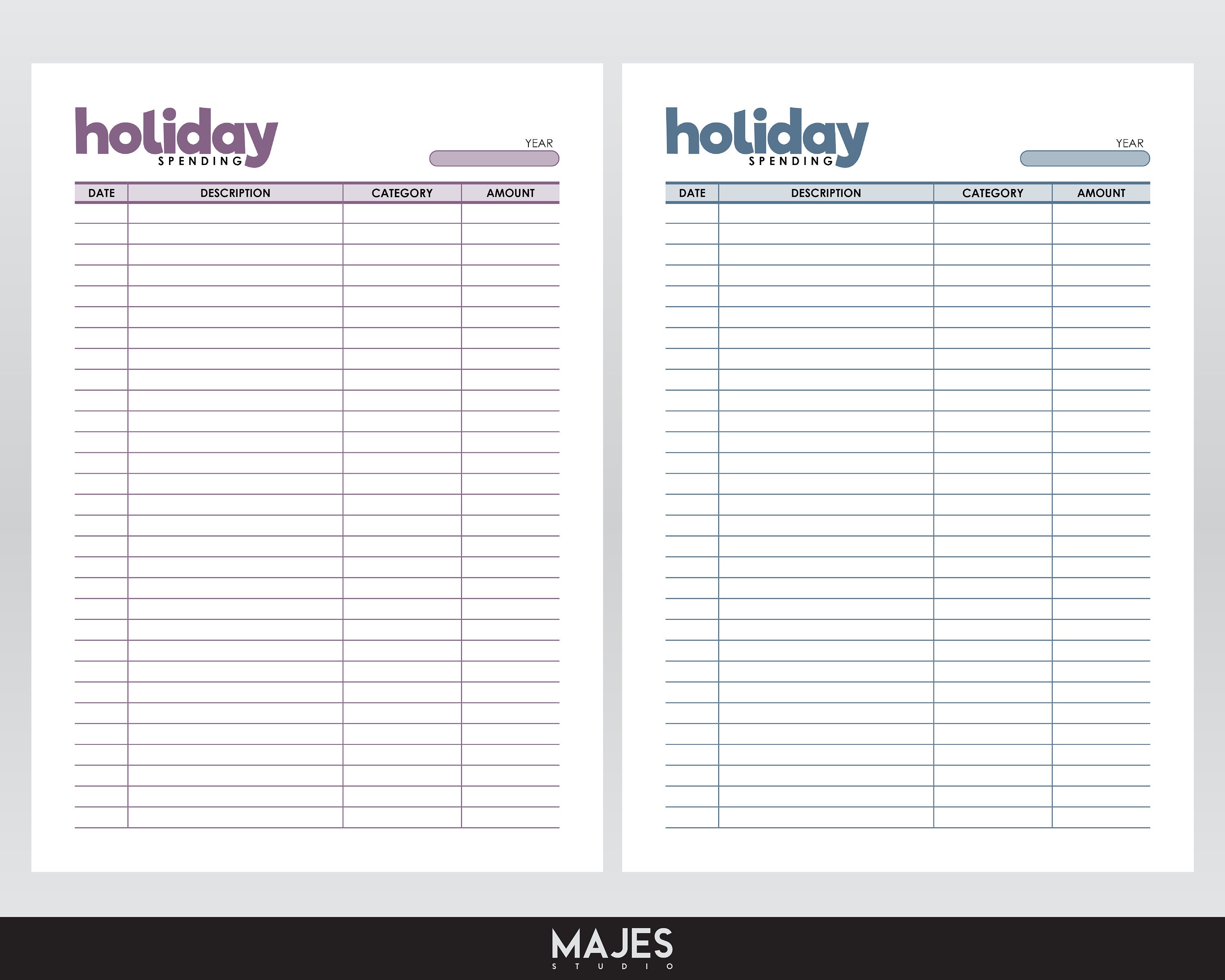 Holiday Spending Tracker, Printable Planner PDF, A4 A5 Letter Sizes - Etsy