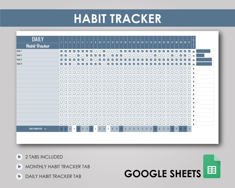 Daily Habits, Habit Tracker, Goal Tracking, Healthy Habits ...