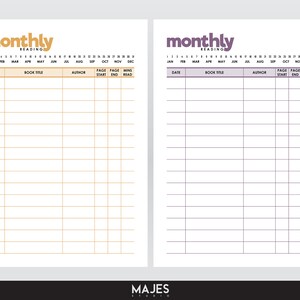 Monthly Reading, Reading Planner 2023, Reading Journal 2023, Book ...