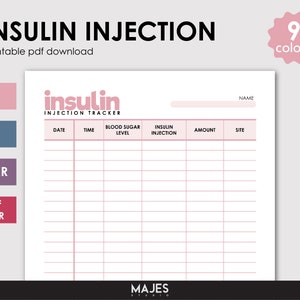 Insuline Dosage, Insulin Log, Insulin Tracker, Blood Suger Tracker ...