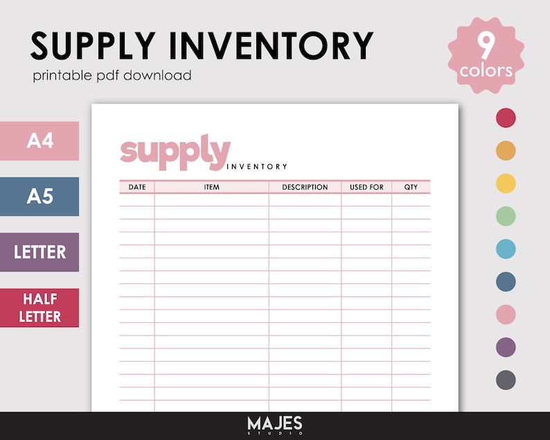 Inventory Log Sheet Inventory Planner Inventory Tracker - Etsy