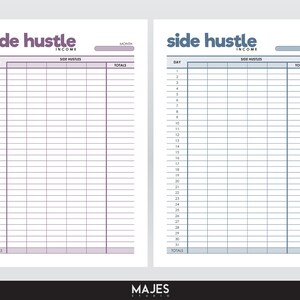 Side Hustle Tracker, Printable Journal, Printable Planner, Printable ...
