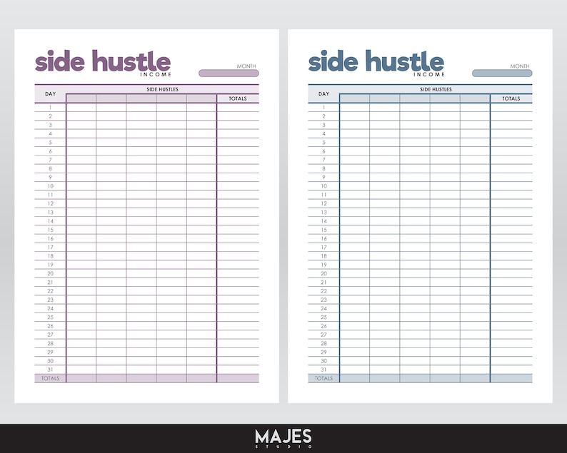 Side Hustle Tracker Printable Journal Printable Planner - Etsy