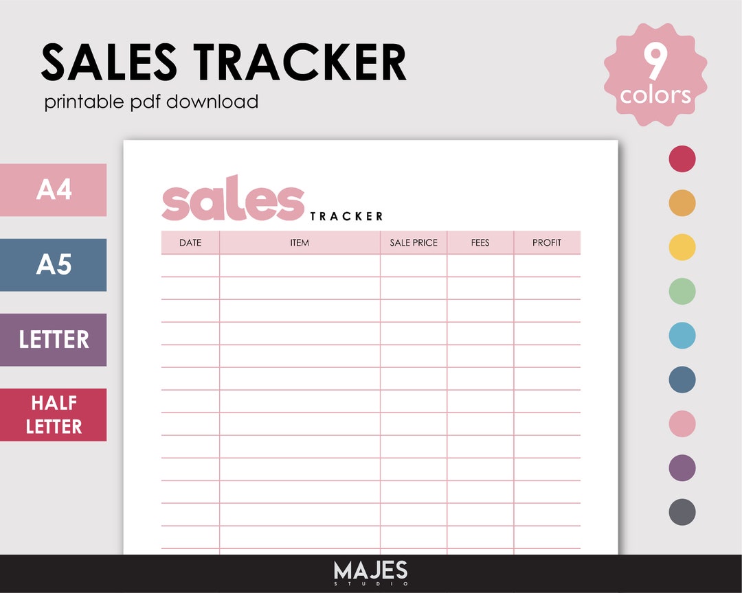 Sales Tracker, Order Tracker, Order Form Template, Etsy Sales Tracker ...