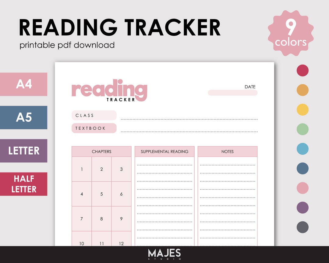 Reading Tracker, Printable Forms, Reading Log, Book Tracker, Book Log ...
