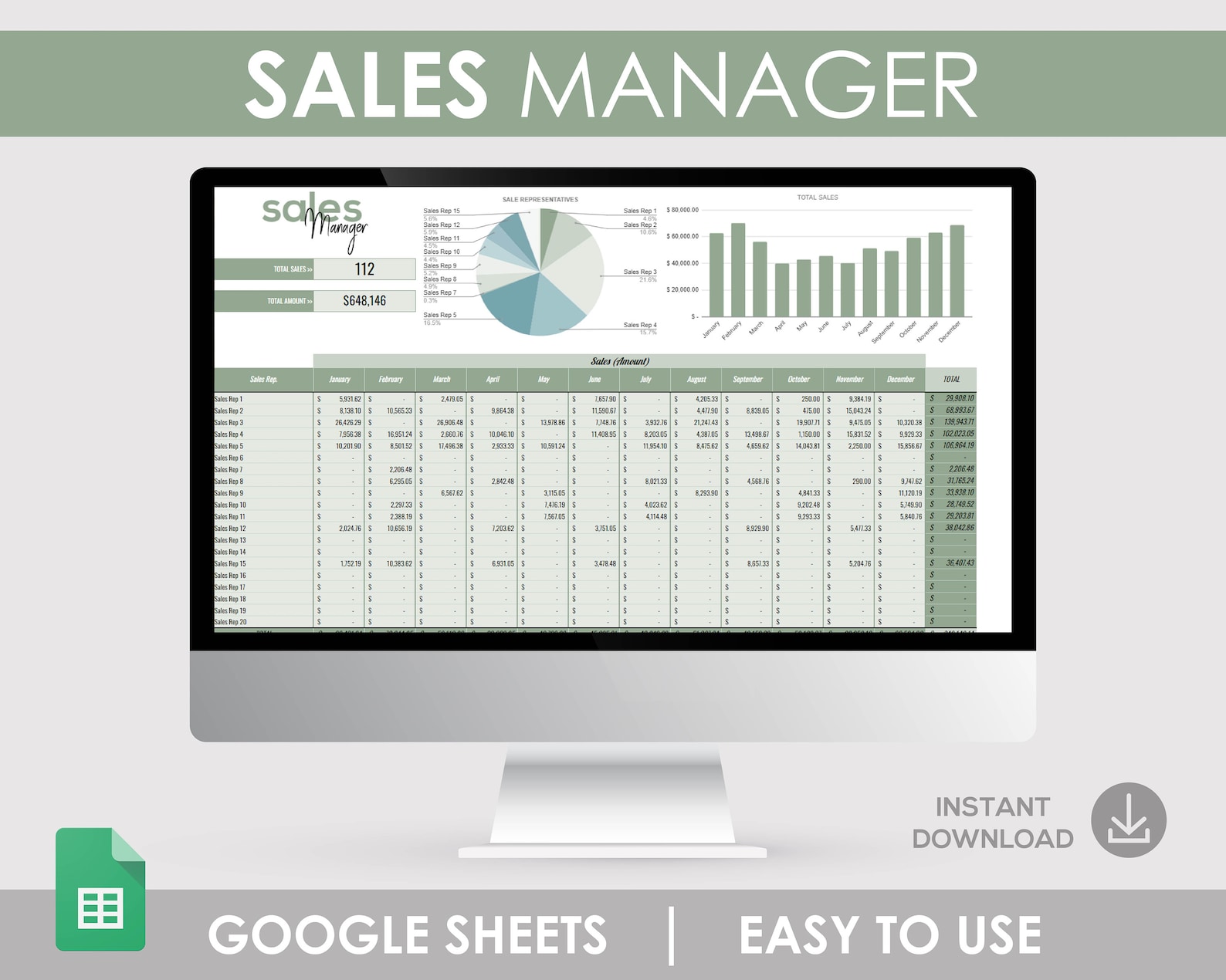 Salesperson Tracker Sales Rep Tracker Sales Rep Template - Etsy