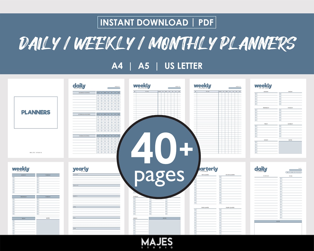 Planner Pdf, Daily Planner, Weekly Planner, Monthly Planner, Planner ...