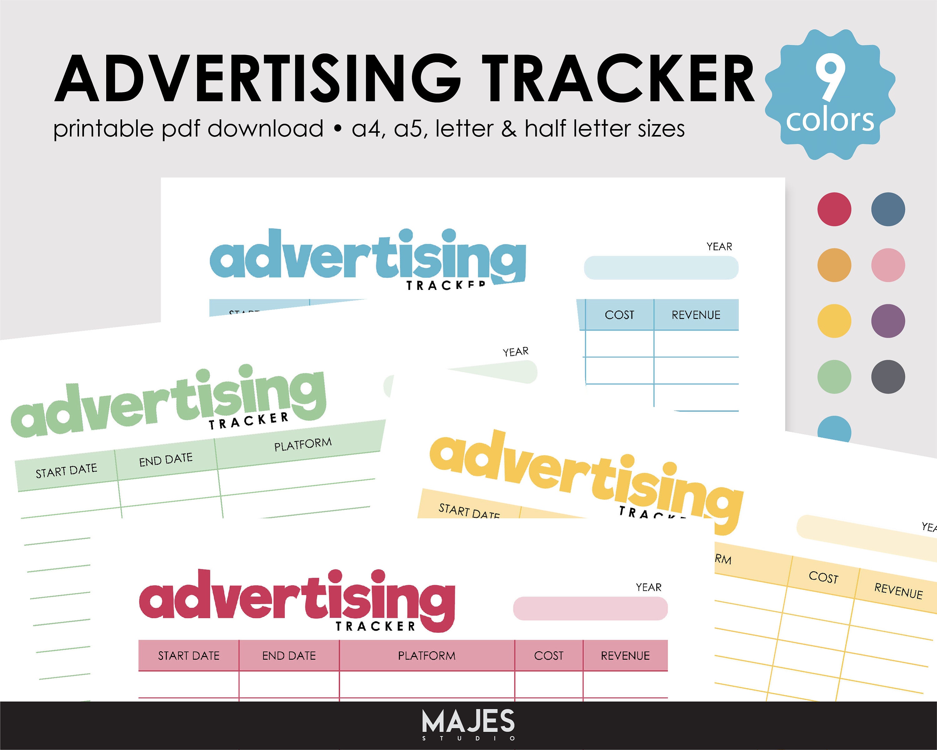 Advertising Log Ad Campaign Tracker Ad Campaign Log - Etsy