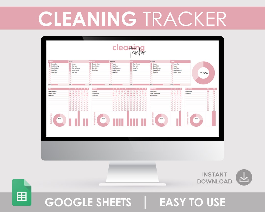 Cleaning Tracker, Home Cleaning, Cleaning Spreadsheet, Chore ...