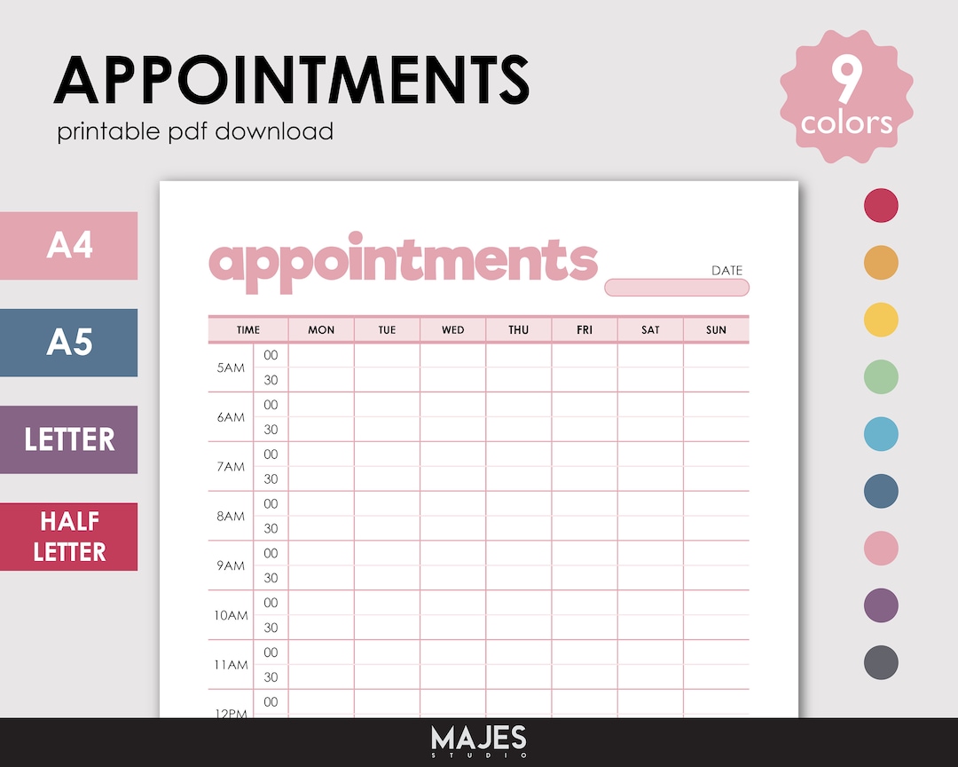 Appointment Tracker, Appointment Reminder, Appointment Schedule ...