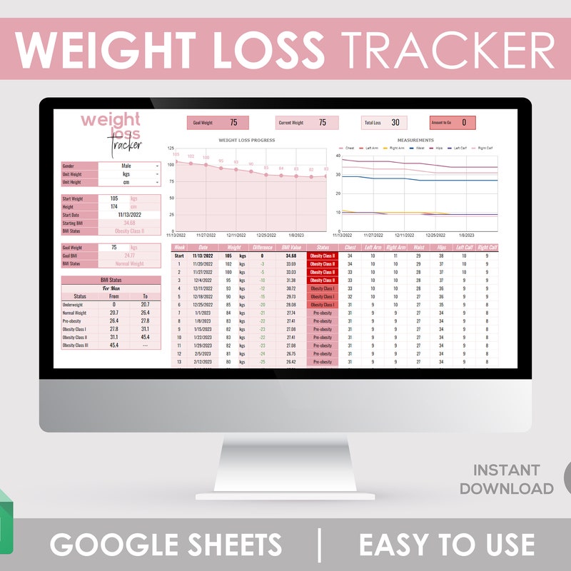 Weight Loss Progress - Etsy