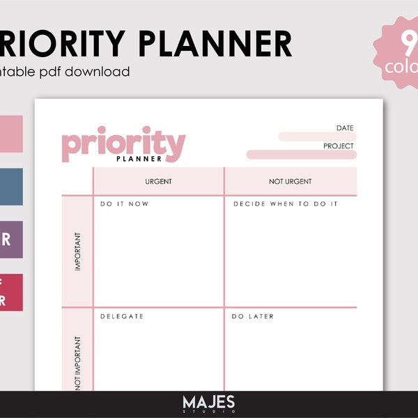 Weekly Task Priority Matrix, Eisenhower Matrix, Decision Matrix ...