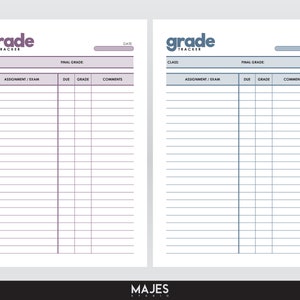 Grade Tracker, Gradesheet Printable, Subject Course, Results Tracker ...