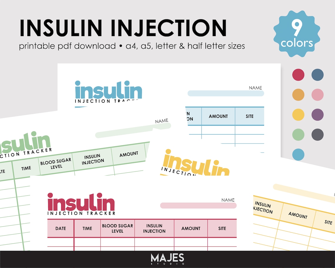Insuline Dosage, Insulin Log, Insulin Tracker, Blood Suger Tracker ...
