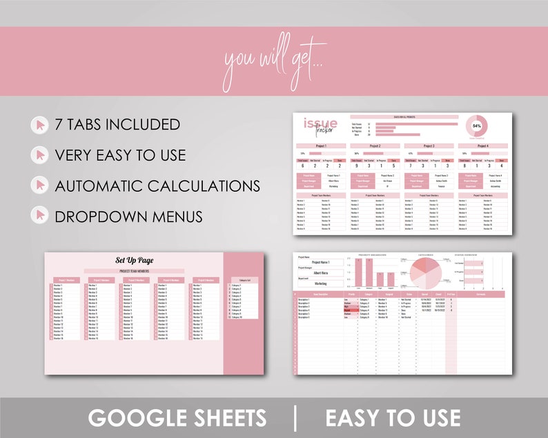 Issue Tracker Google Sheet Template, Business Planner (digital Download ...