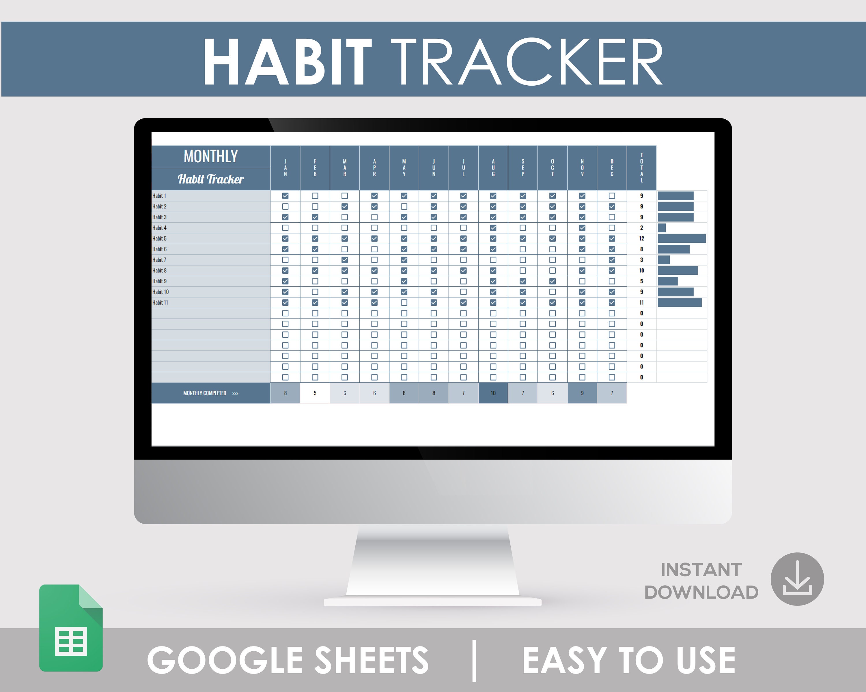 Daily Habits, Habit Tracker, Goal Tracking, Healthy Habits ...