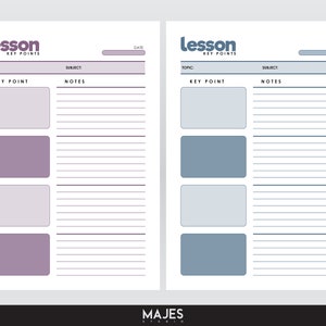 Lesson Key Notes, School Planner, Goodnotes Template, Lecture Notes ...