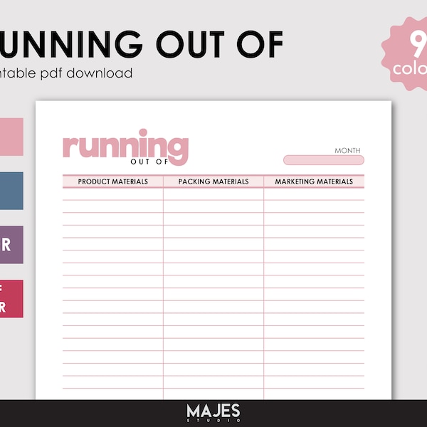 Running Inventory - Etsy