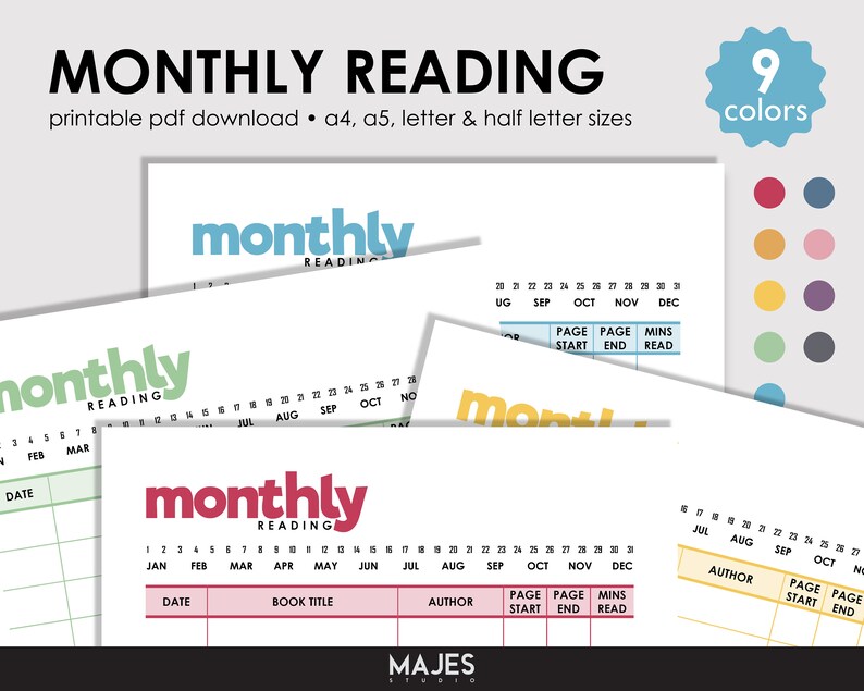 Monthly Reading, Reading Planner 2023, Reading Journal 2023, Book ...