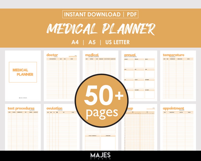 Medical Organizer, Binder Printable, Medical Planner, Medical Records ...