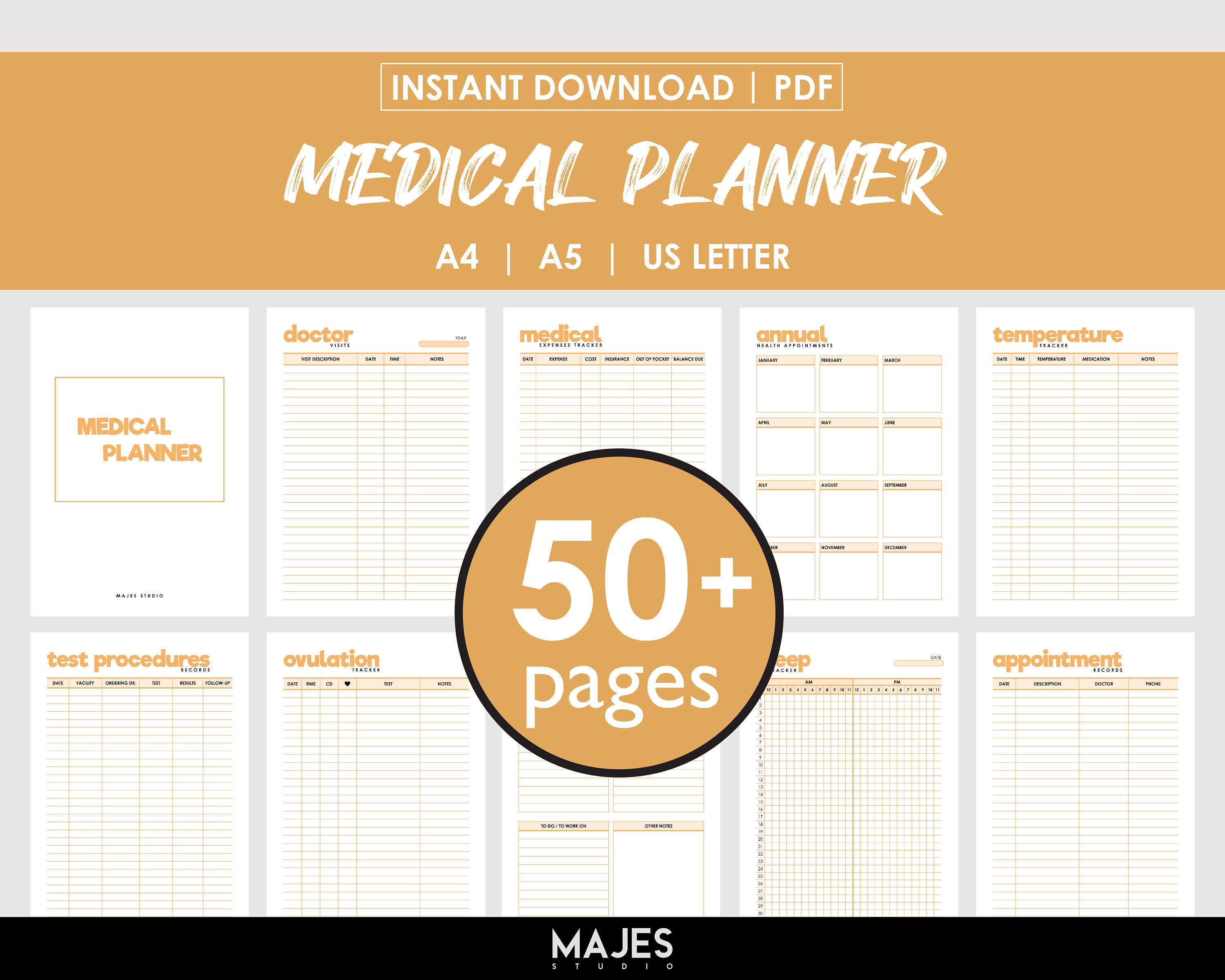 Medical Organizer, Binder Printable, Medical Planner, Medical Records ...