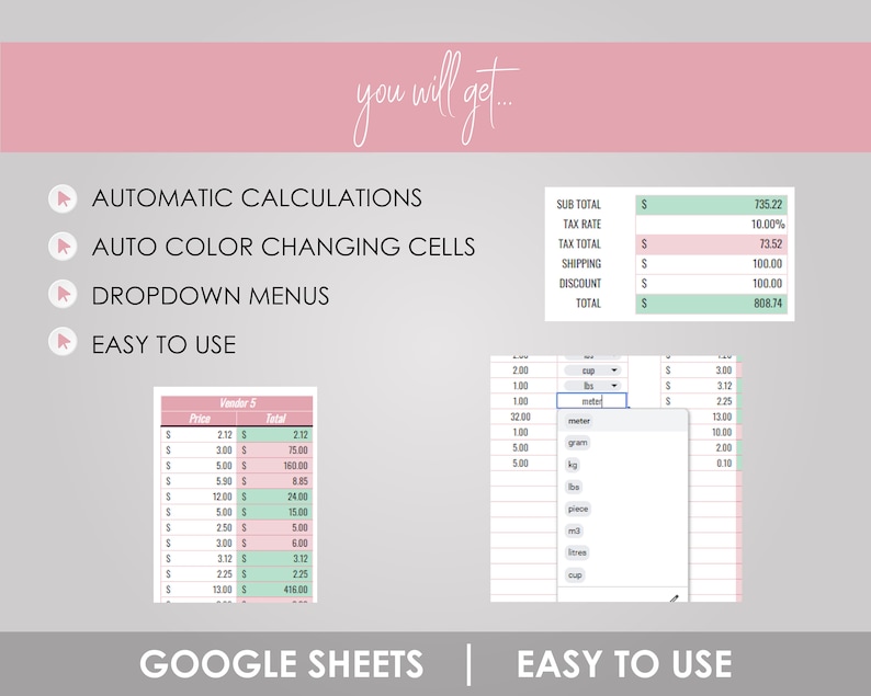 Price Comparison Tracker, Google Sheets Template (digital Download) - Etsy